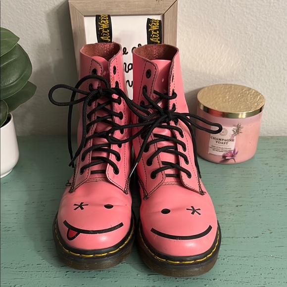 Shoes | Pink Smiley Face Drmartens Boots | Poshmark
